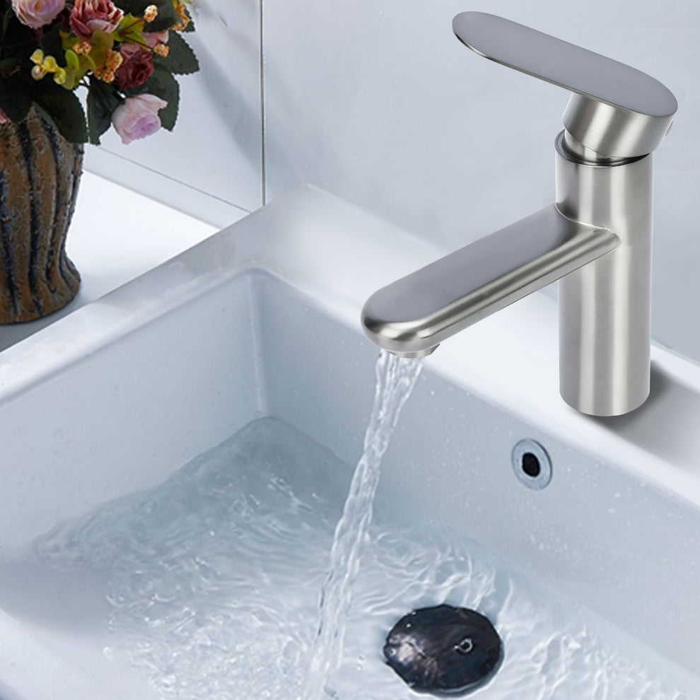 Stainless Steel Household Bathroom Hot and Cold Water Faucet - Gray Ro ...